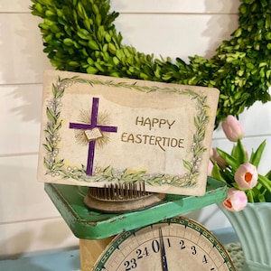 Vintage 1911 EASTER Postcard | Purple Cross Religious | Easter Ephemera ...