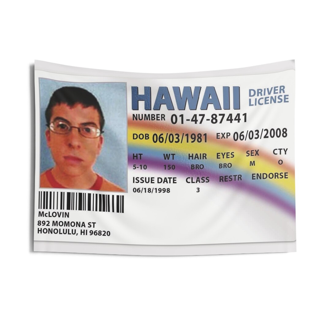 Mclovin ID Flag Superbad Room Decor - Etsy