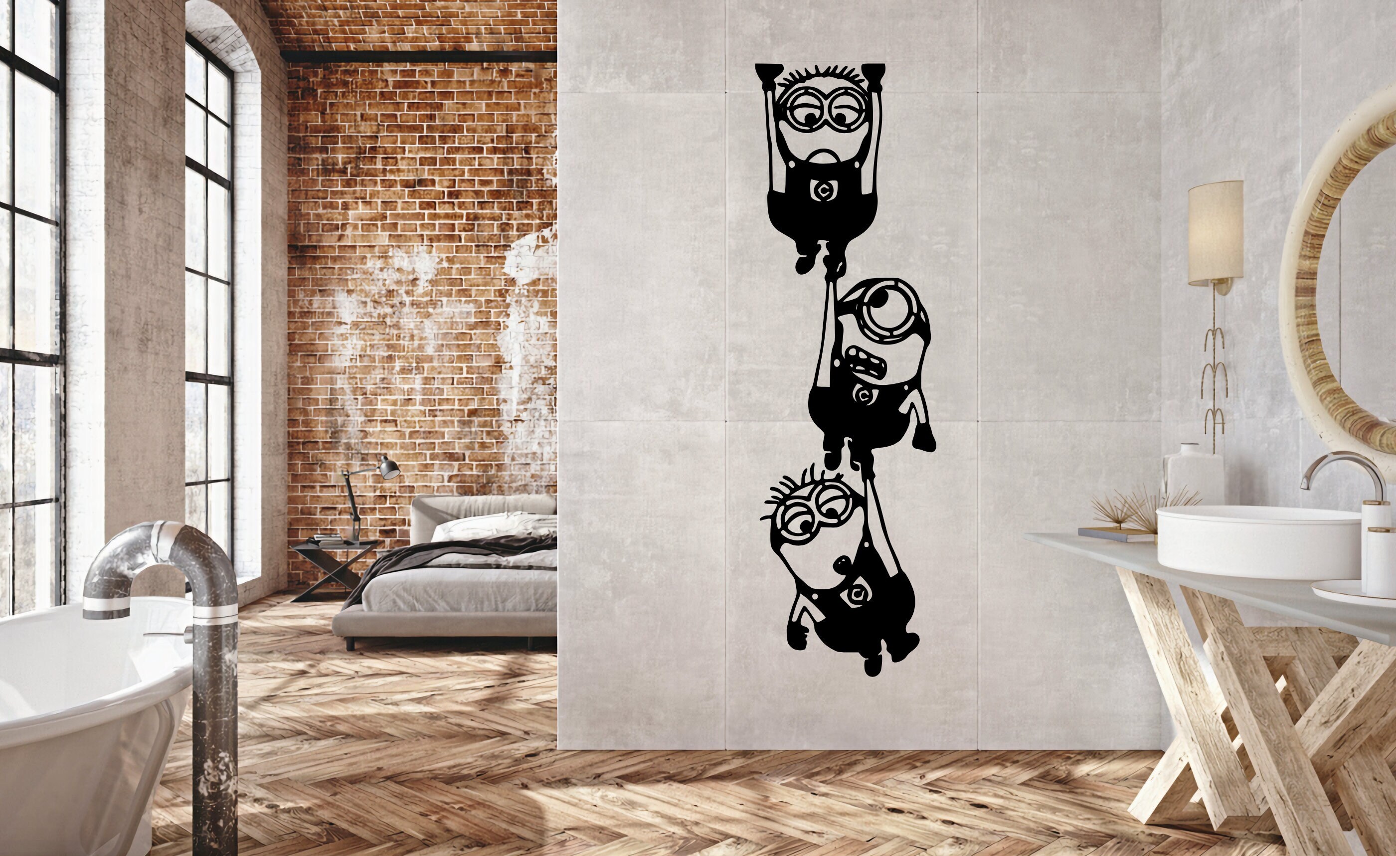 Minions Metal Wallpaper Decal, Pixar Movie Vinyl, Wall Decoration Kid's ...