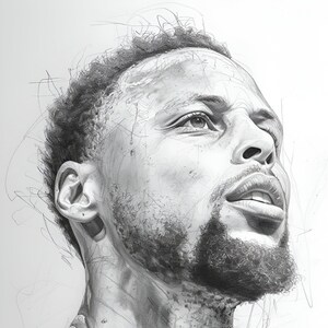 Steph Curry High-resolution Pencil Sketch Digital Download: Pencil ...