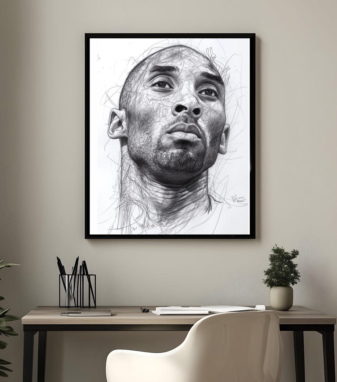 Kobe Bryant Pencil Drawing That Represents High-resolution Pencil ...
