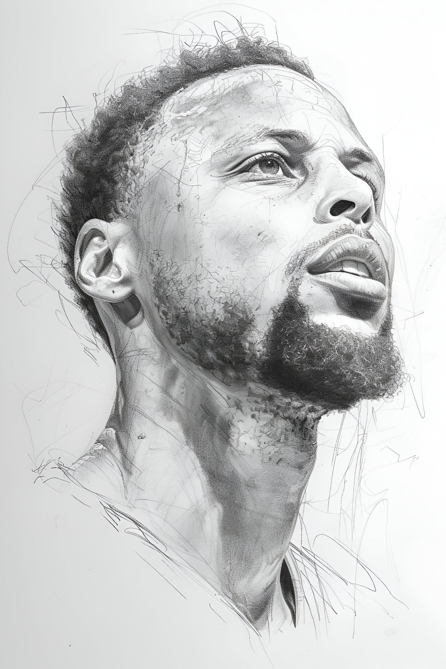 Steph Curry High-resolution Pencil Sketch Digital Download: Pencil ...