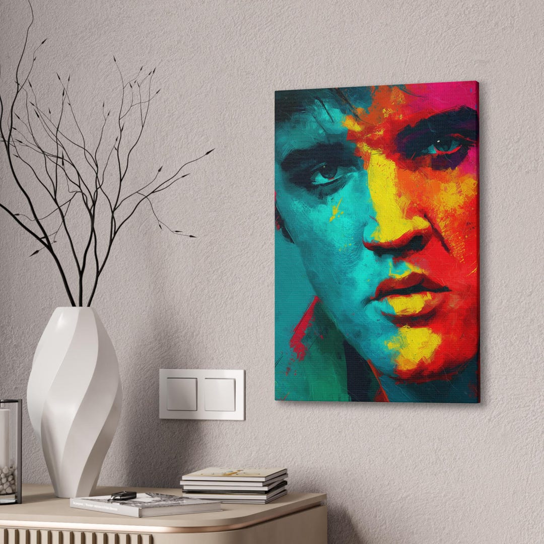 Colorful Elvis Presley Canvas Wall Art Pop Art Portrait, Vibrant Music ...