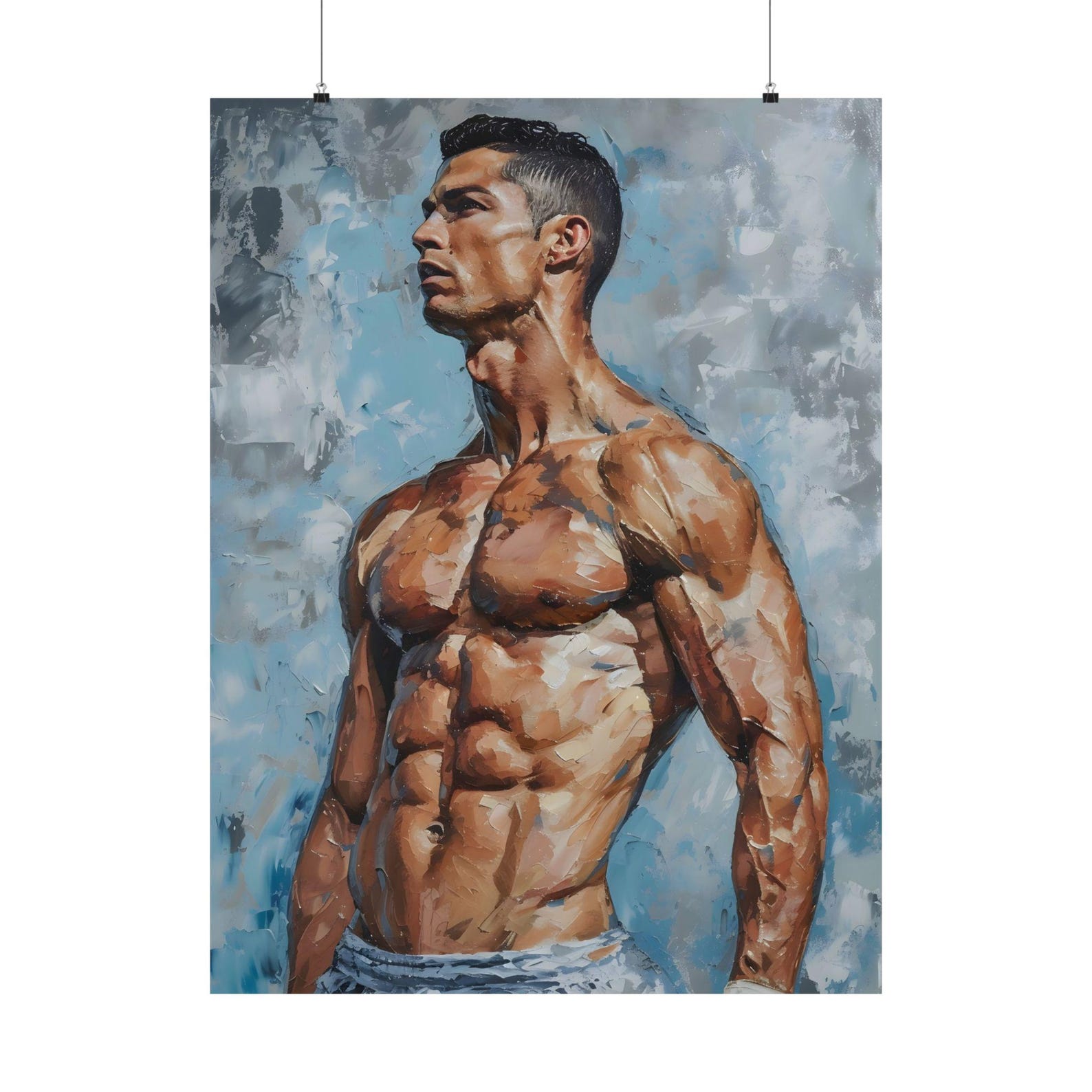 Ronaldo High-res Poster Oil Painting Vertical Poster: Oil Art Portrait ...