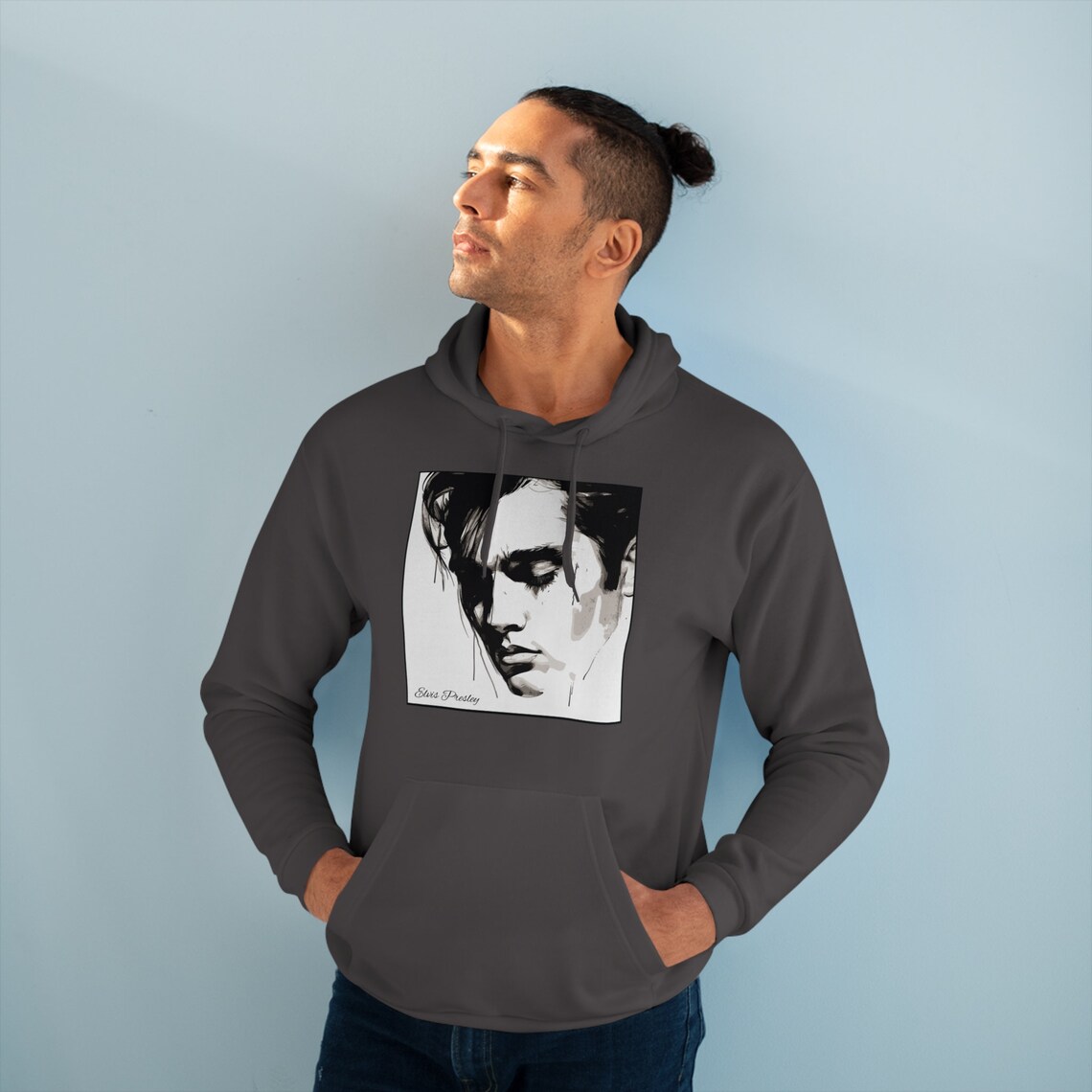 Elvis Presley Hoodie Wearing Style Fan Art of the King of Rock Elvis ...