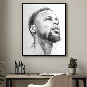 Steph Curry High-resolution Pencil Sketch Digital Download: Pencil ...