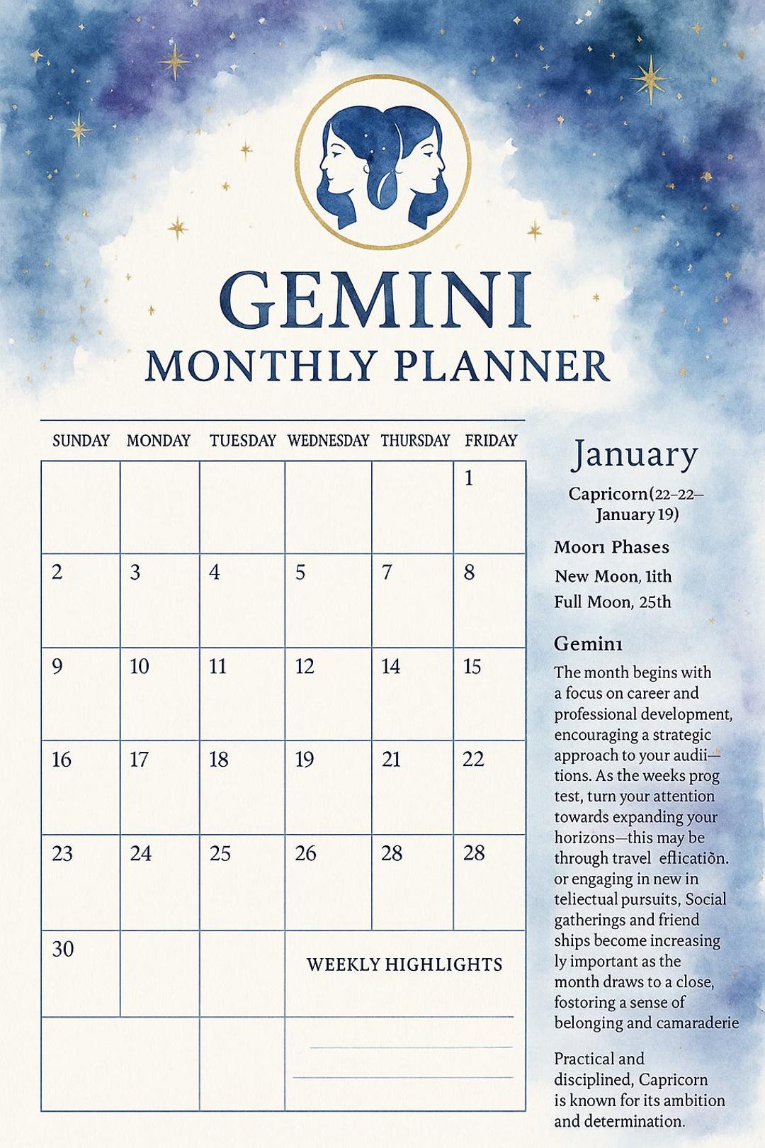 Personalized Zodiac Calender - Etsy