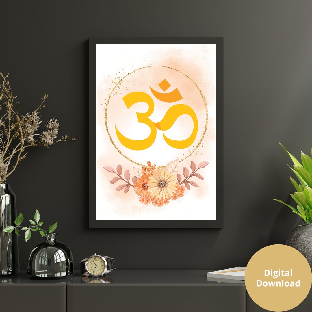 OM Digital Print Aum Printable Pooja Room Wall Art Shiva Puja - Etsy