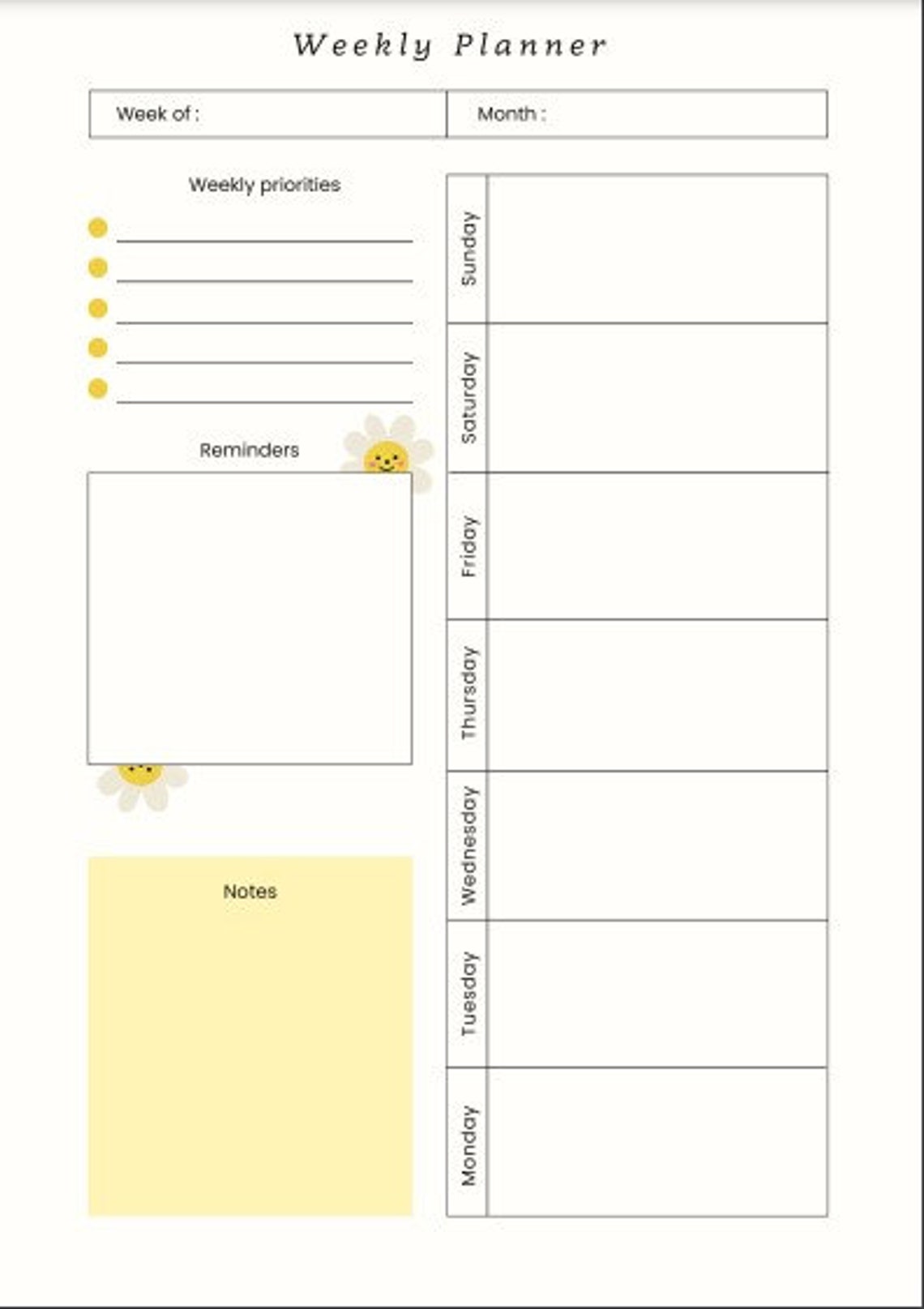 Assignment Tracker and Weekly Planner Combo - Etsy