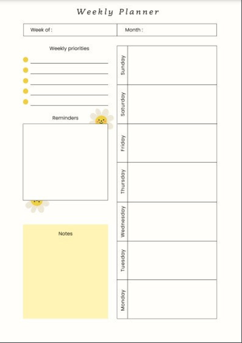 Assignment Tracker and Weekly Planner Combo - Etsy