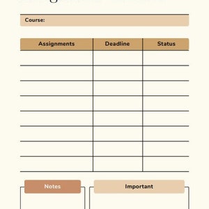 Assignment Tracker and Weekly Planner Combo - Etsy