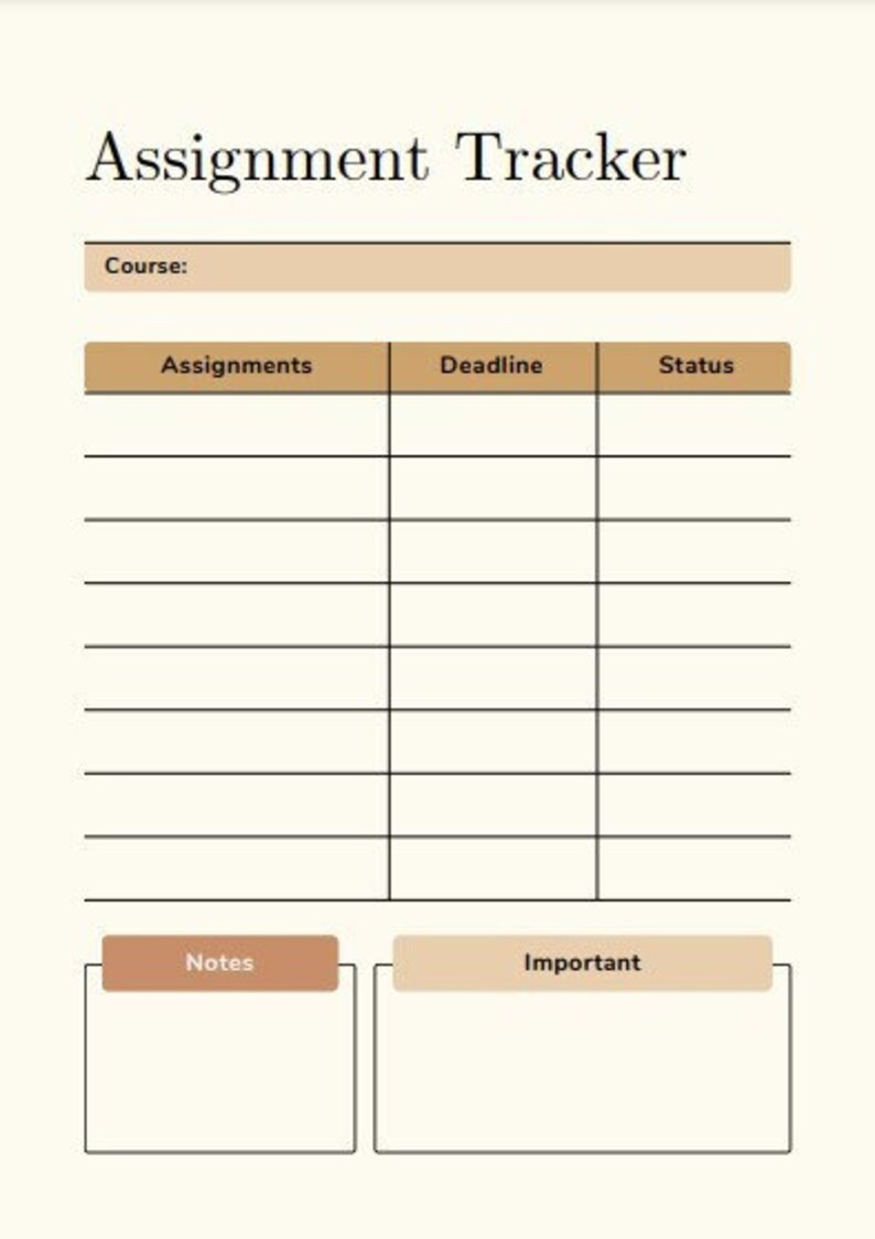 Assignment Tracker and Weekly Planner Combo - Etsy