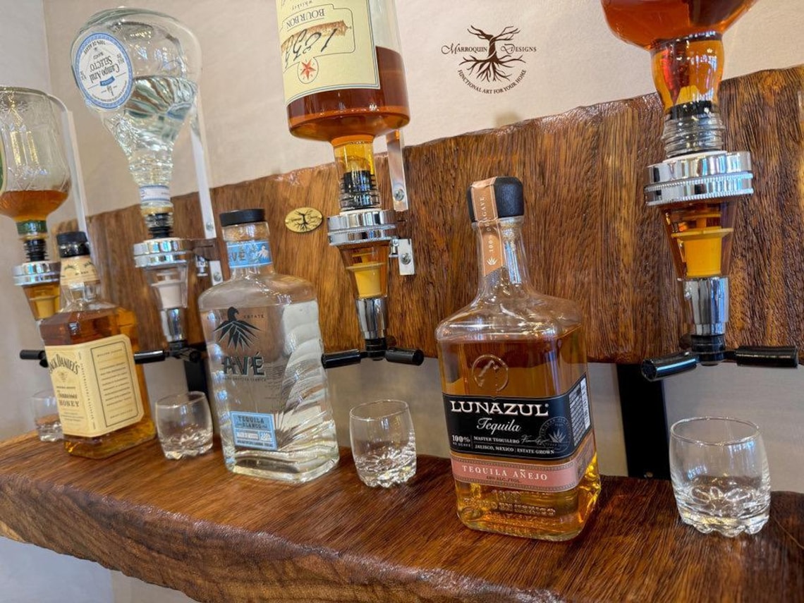 Rustic Bar, Rustic Wall Mounted Bar, Wall Mounted Liquor Dispenser ...