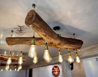 Slice Wood Pendant Light, Wood Pendant Lamp, Ceiling Fixture, Rustic ...