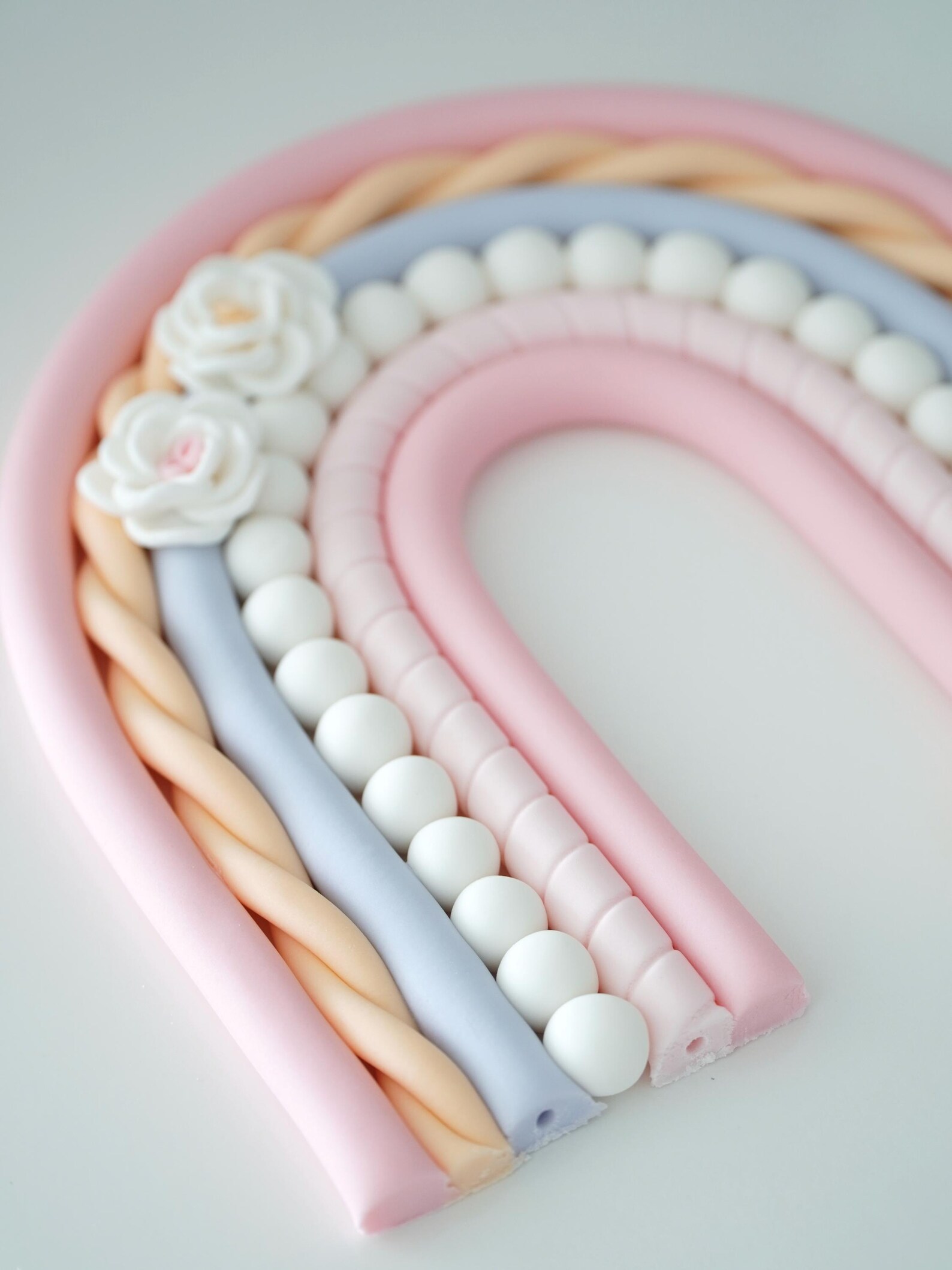 Pink or Beige Rainbow Fondant Cake Topper - Etsy