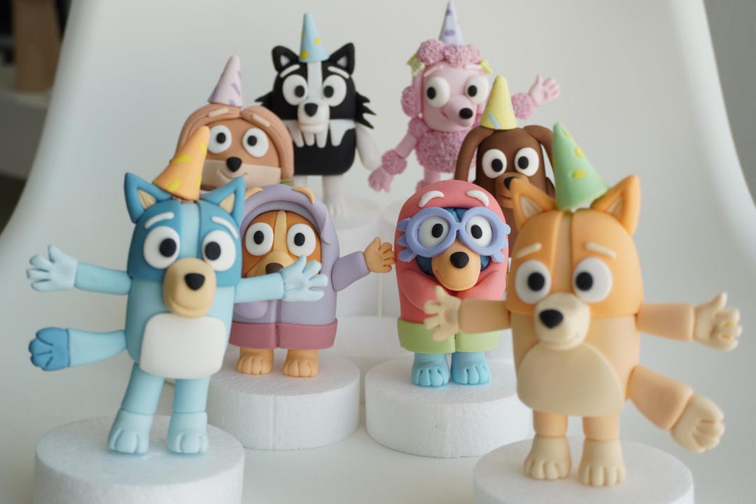 Bluey Characters Fondant Cake Topper - Etsy