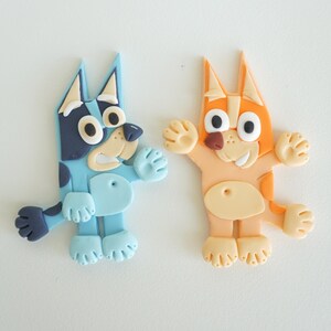 Bluey Fondant Cake Topper With Rainbow - Etsy