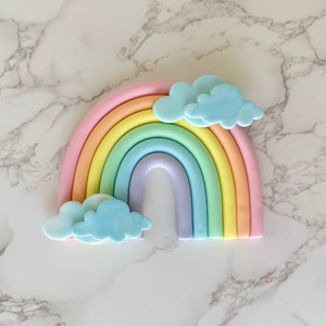 Rainbow Fondant Cake Topper - Etsy