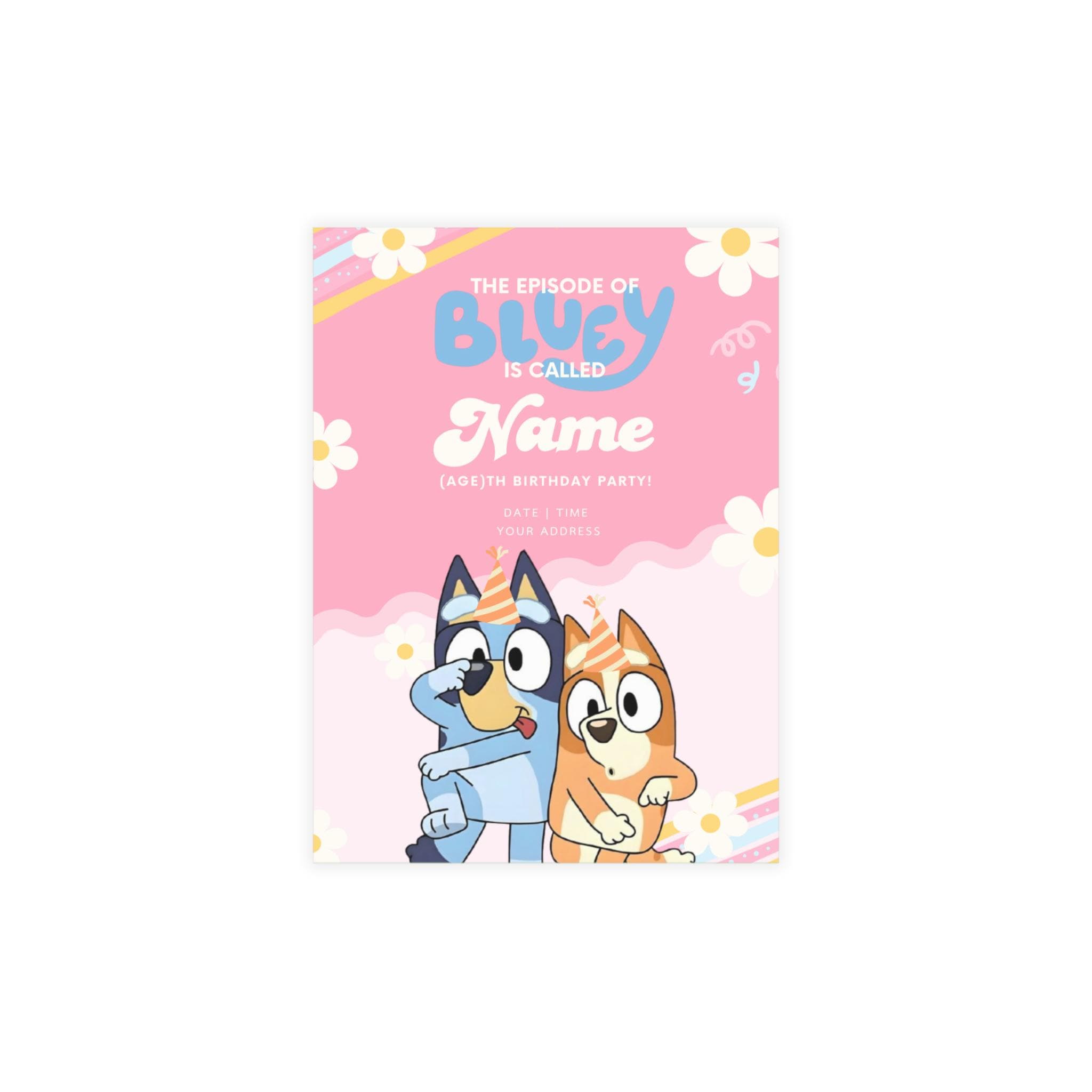 Personalized Bluey Birthday Invitation With Envelope - Etsy