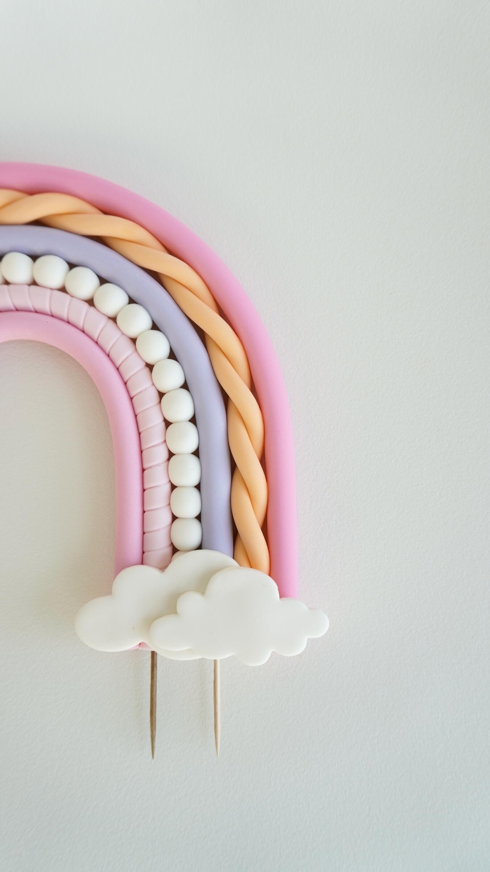Beige or Pink Rainbow Fondant Cake Topper - Etsy