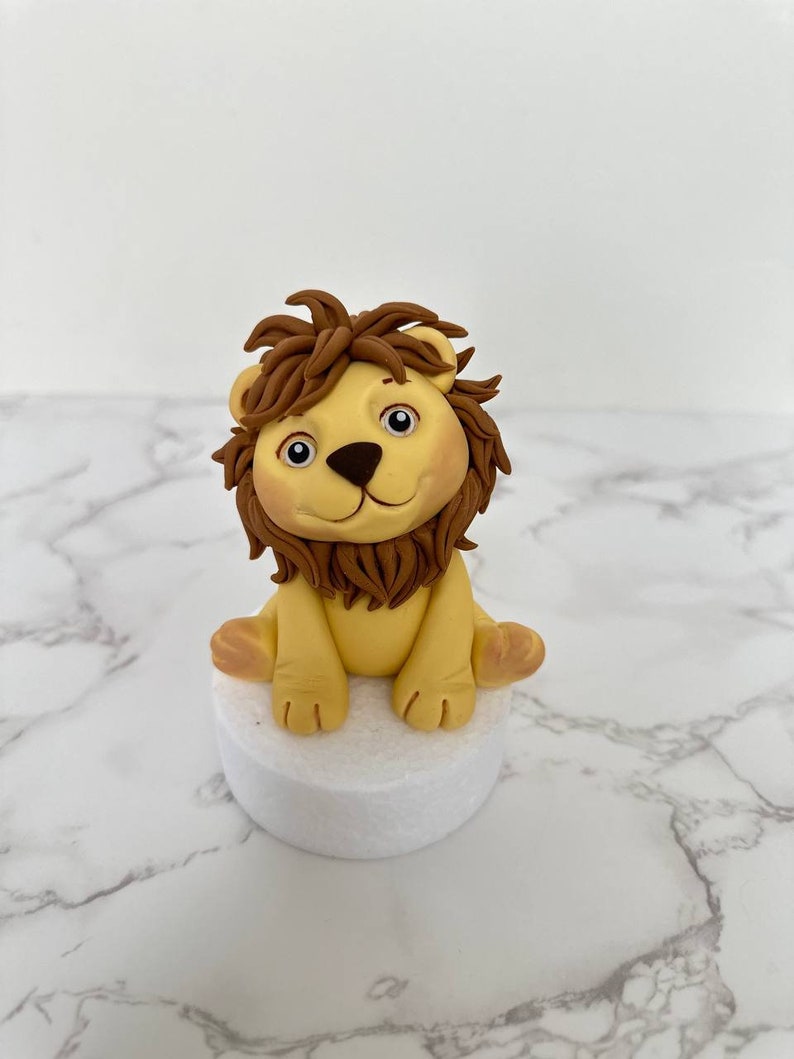 Handcrafted Fondant Lion Cake Topper 3 5 In Etsy