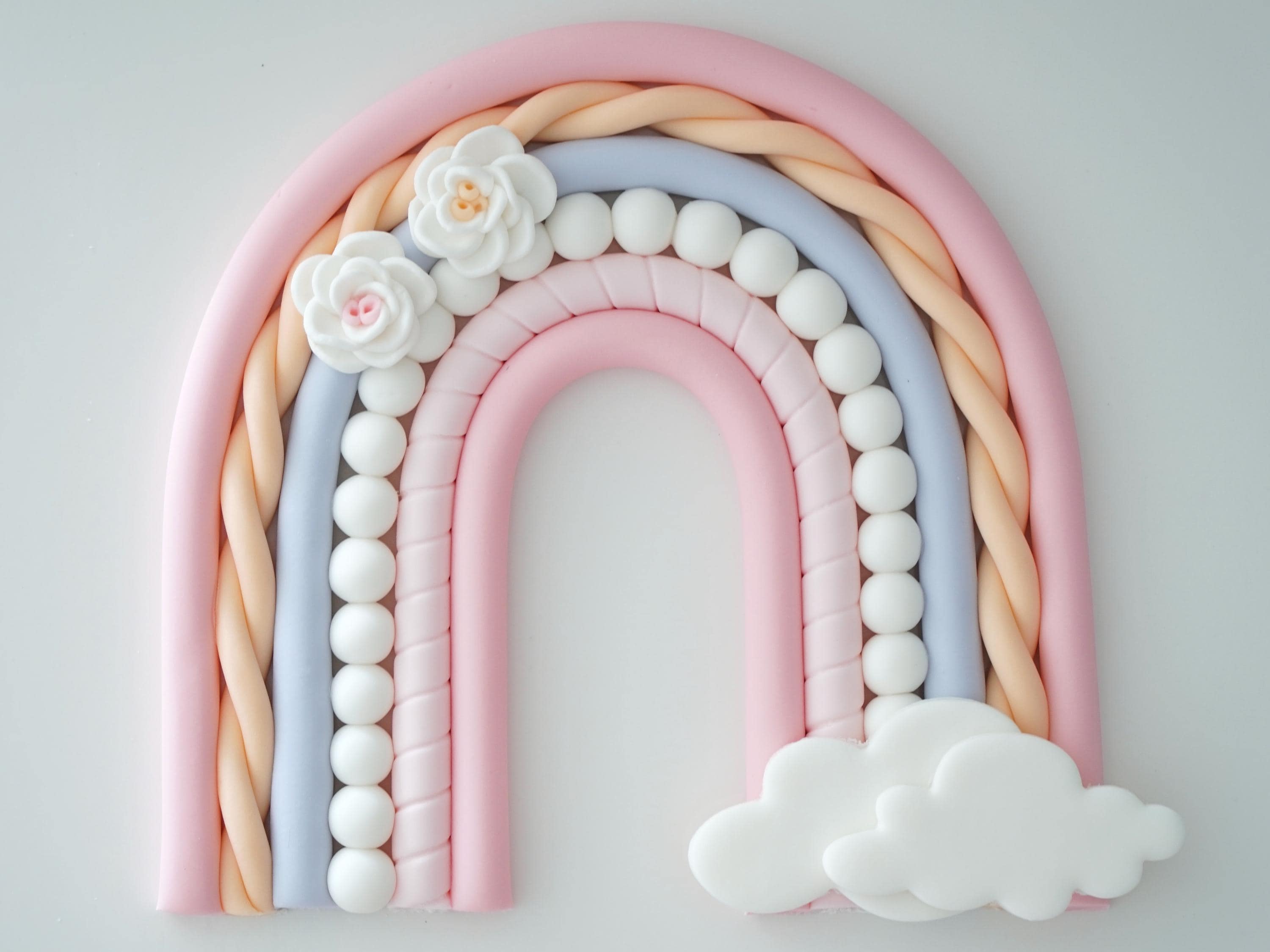 Pink or Beige Rainbow Fondant Cake Topper - Etsy