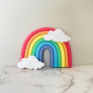 Rainbow Fondant Cake Topper - Etsy