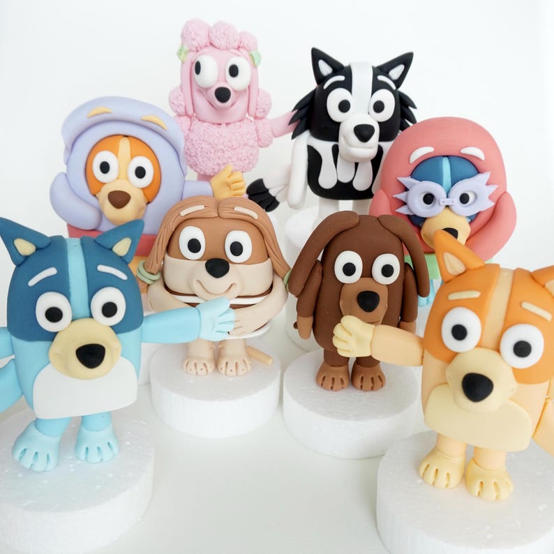 Bluey Characters Fondant Cake Topper - Etsy