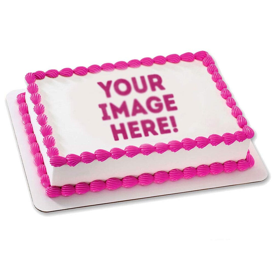 Custom Printed Cake Toppers - Rectangle (8.5 in X 11 In) Custom Edible ...