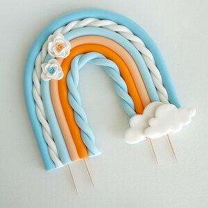 Pink or Beige Rainbow Fondant Cake Topper - Etsy