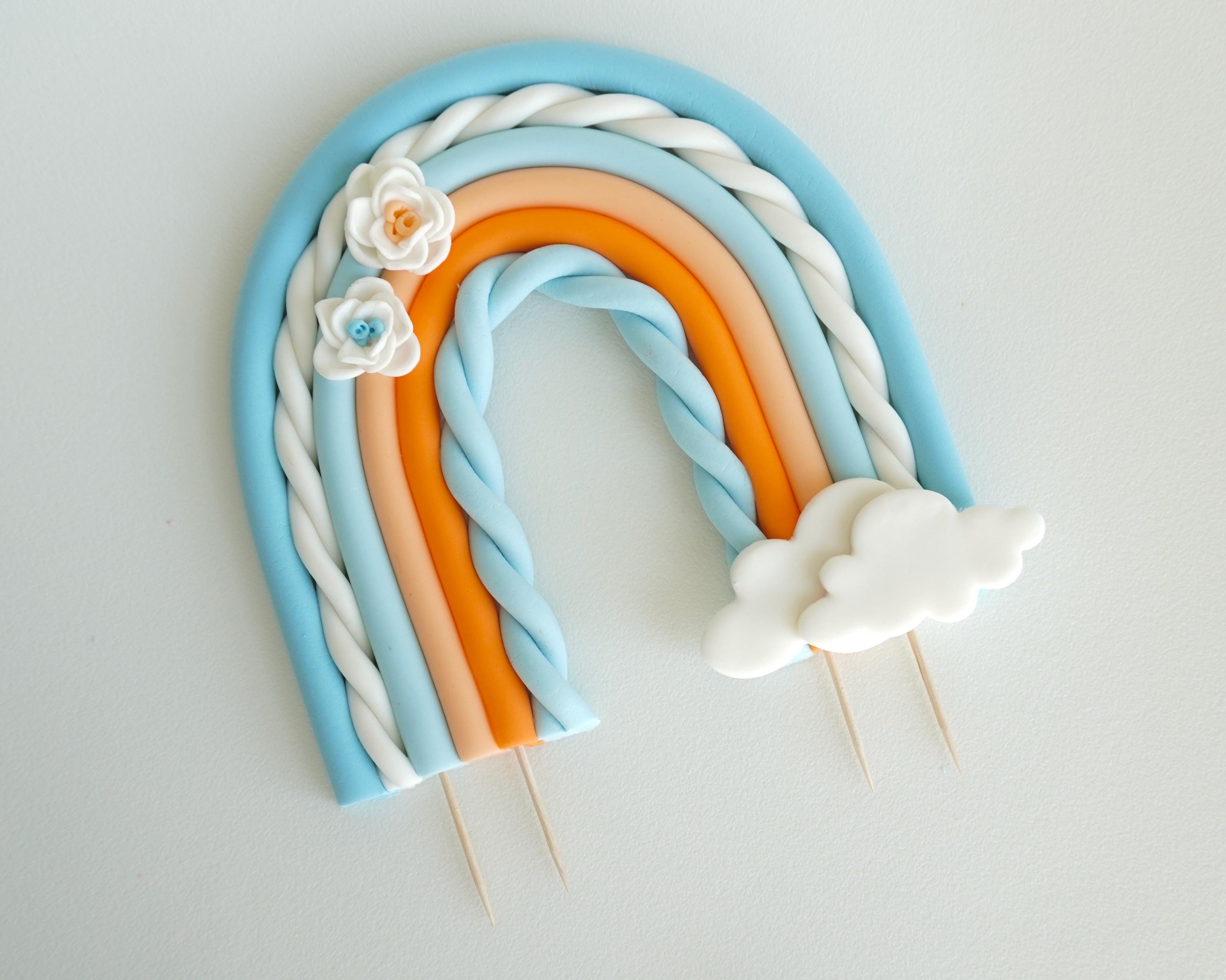 Pink or Beige Rainbow Fondant Cake Topper - Etsy
