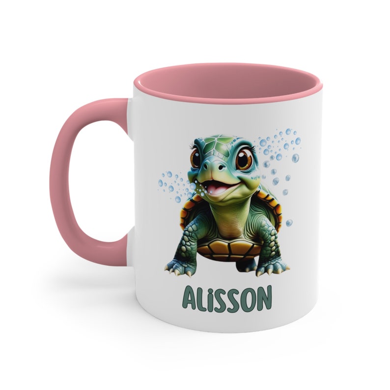 Turtle Coffee Mug, Personalized Turtle Mug, Name Mug, Animal Mug ...