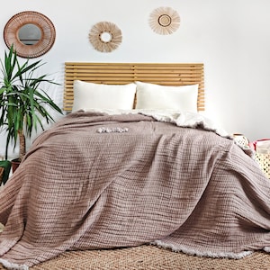 King Size Turkish Cotton Thick Muslin Comforter: 8-layer Extra Soft ...