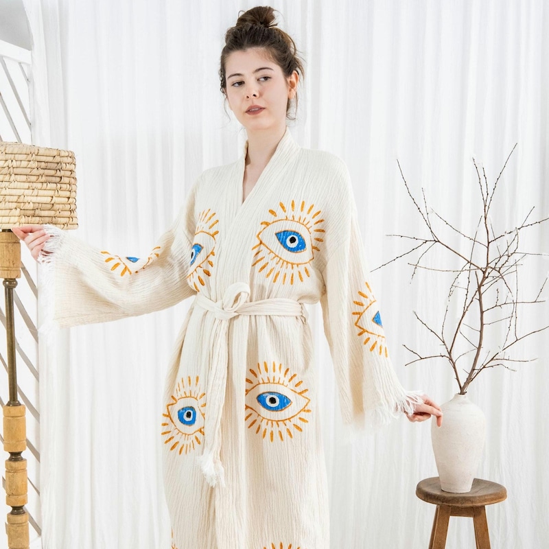 Muslin Short Robe Kimono - Etsy