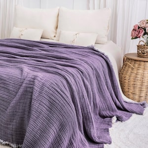 King Size Turkish Cotton Thick Muslin Comforter: 8-layer Extra Soft ...