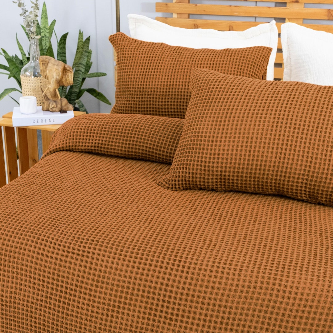 Organic Cotton Waffle Bedding, Custom Size Bedspread, Soft Cotton ...