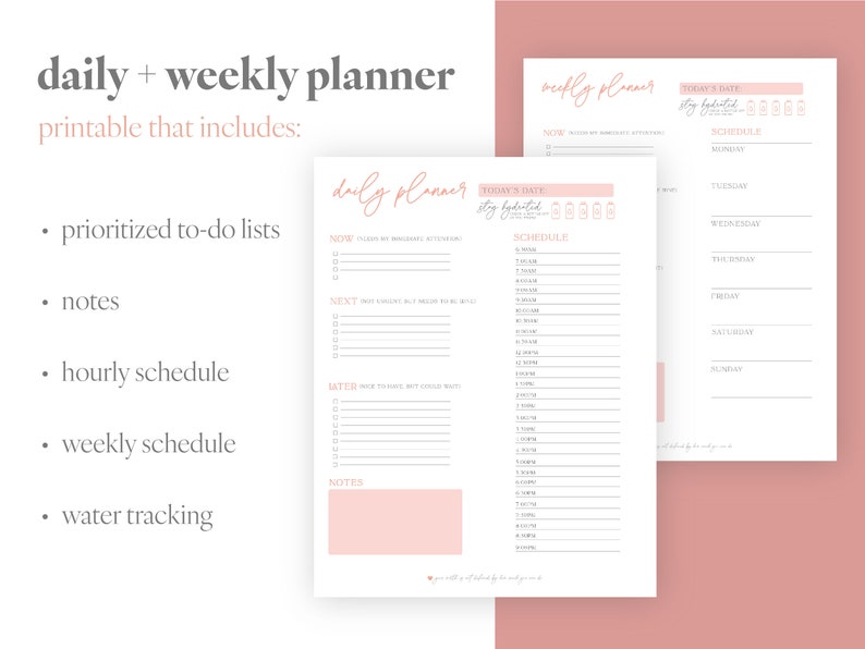 Printable Daily Planner | Aesthetic Printable Planner | Minimalist ...