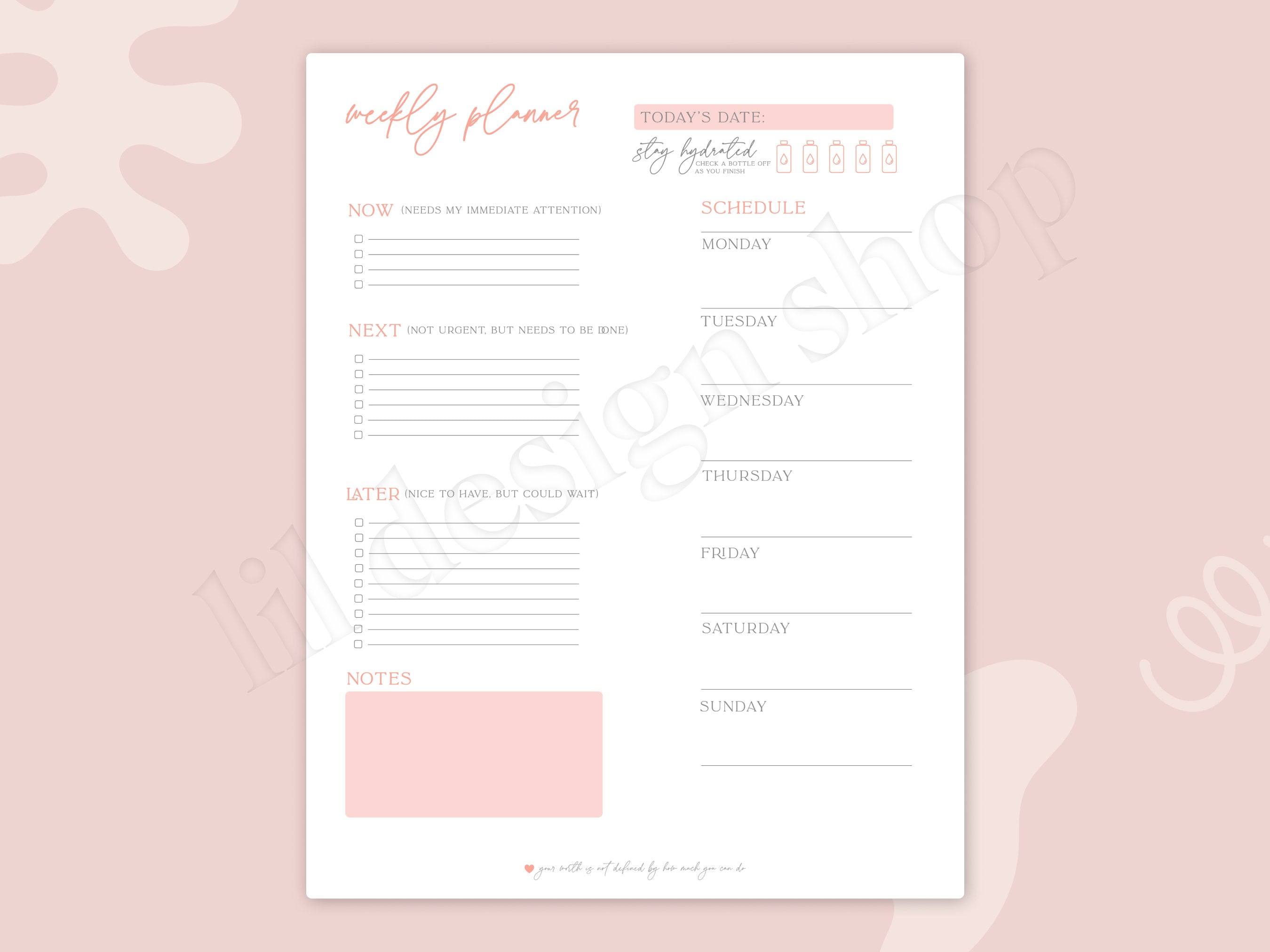 Printable Daily Planner | Aesthetic Printable Planner | Minimalist ...