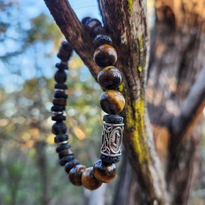 Seer's Vision Norse Rune Bracelet, Personalized, Tiger's Eye, Lava ...