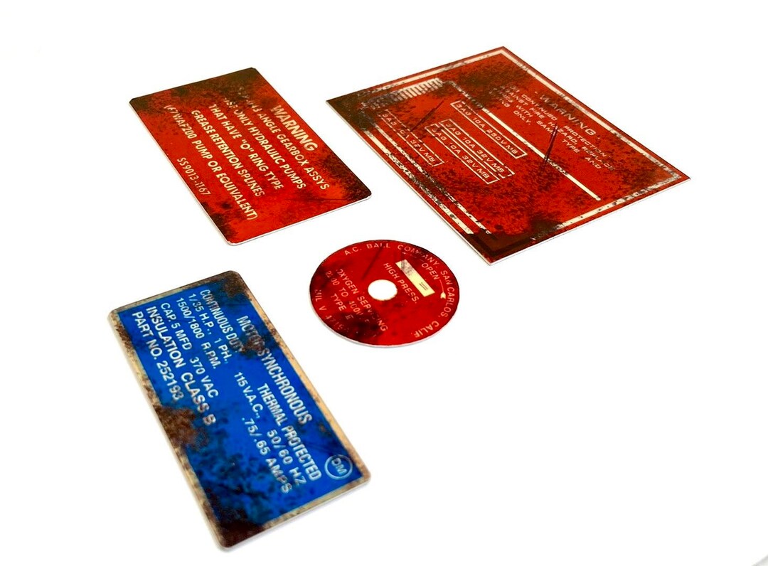 Haslab Protonpack WARNING Labels "aged" Aluminum Real Metal Replacement ...