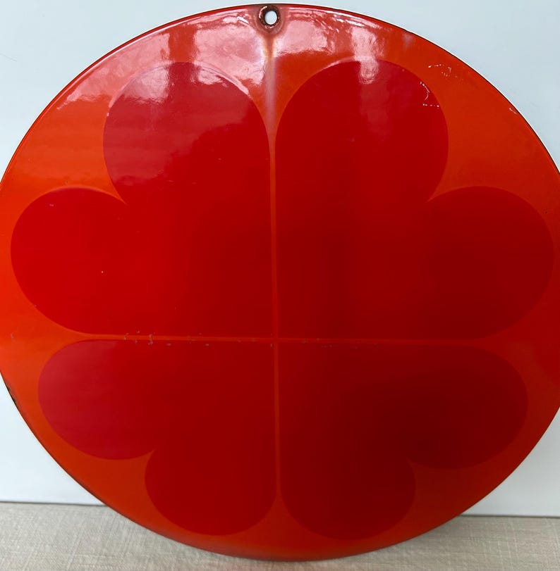 Midcentury Modern Enameled Metal Artwork With Great Color and Graphical ...