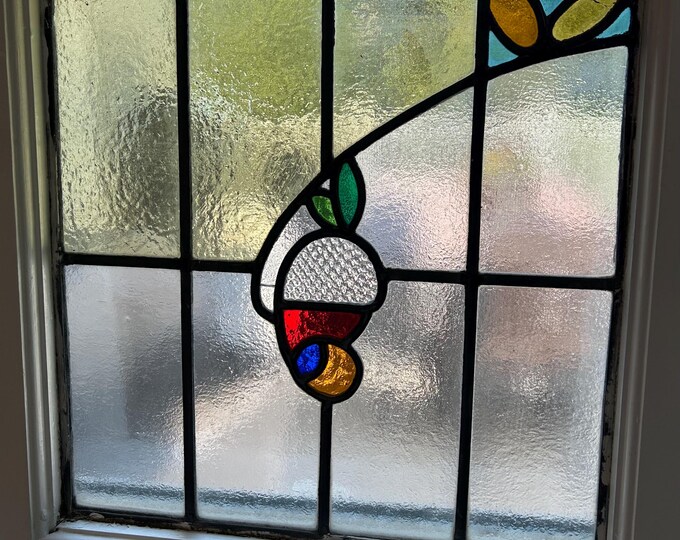 Framed Leaded Glass Window Panel, With Hanging Hardware - Etsy