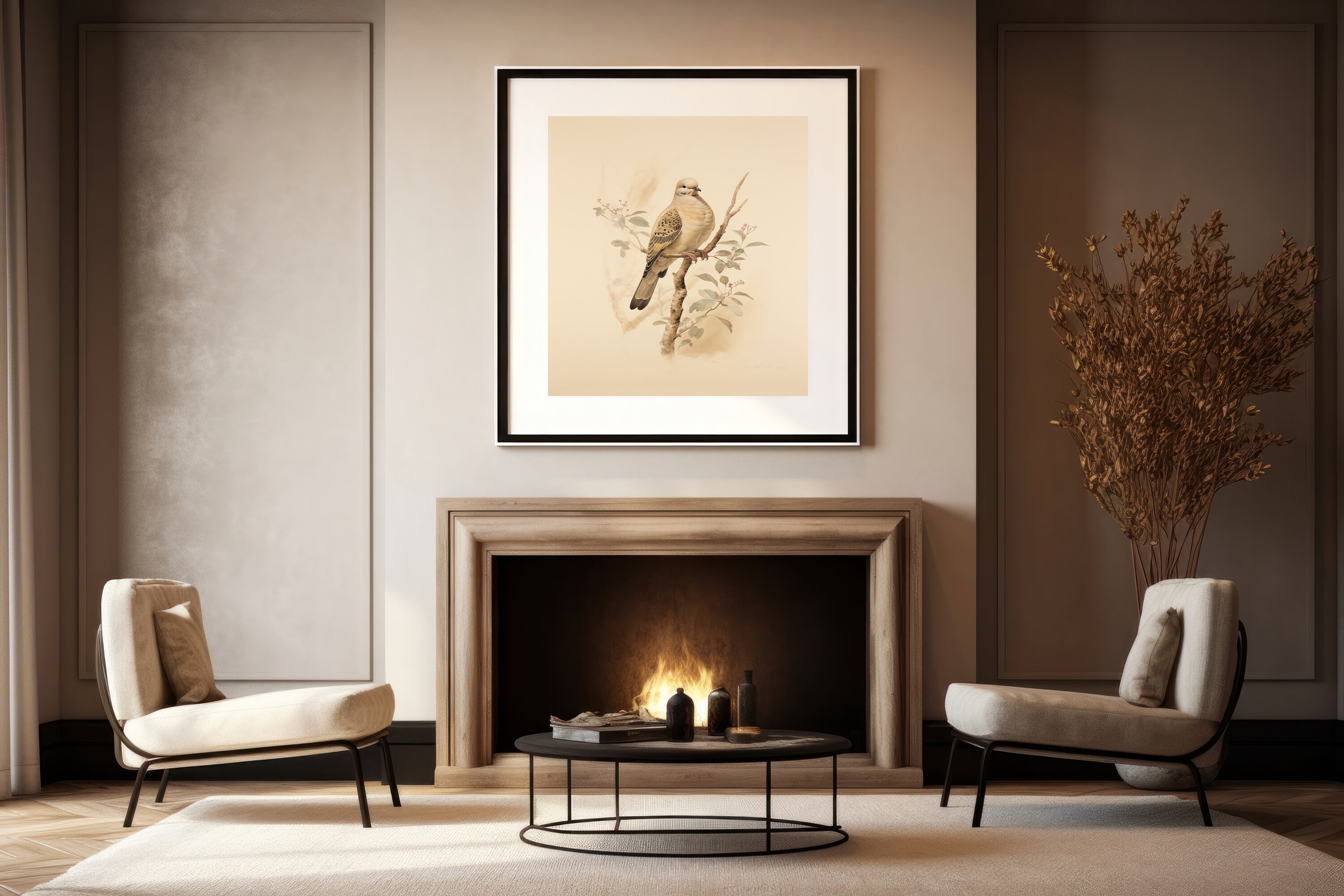 Turtle Dove Art | Dove Oil Painting | Farmhouse Bird Digital Print ...
