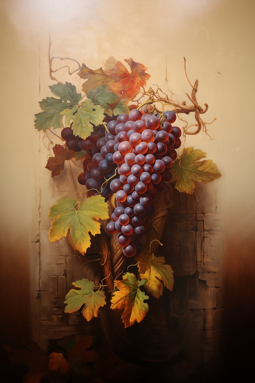 Vintage Grape Painting Wall Art Digital Download - Etsy