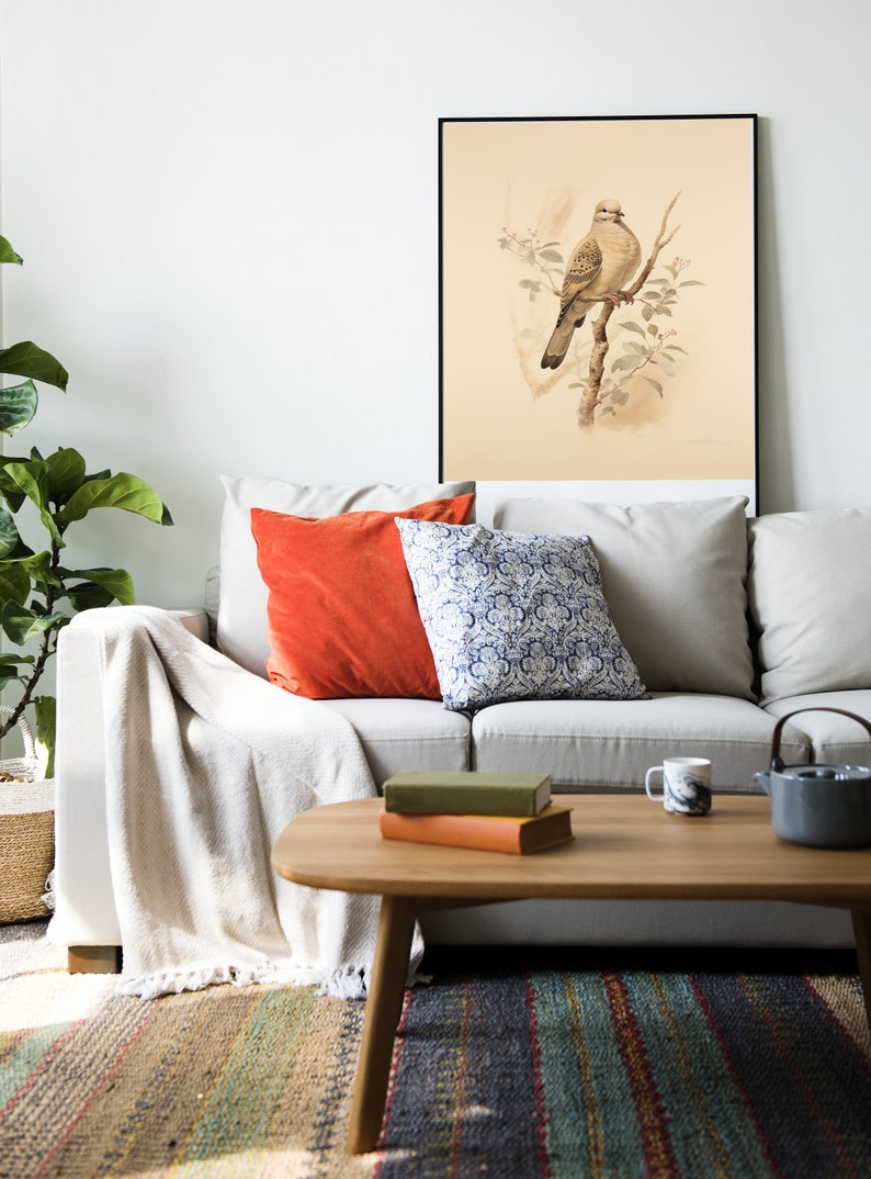 Turtle Dove Art | Dove Oil Painting | Farmhouse Bird Digital Print ...