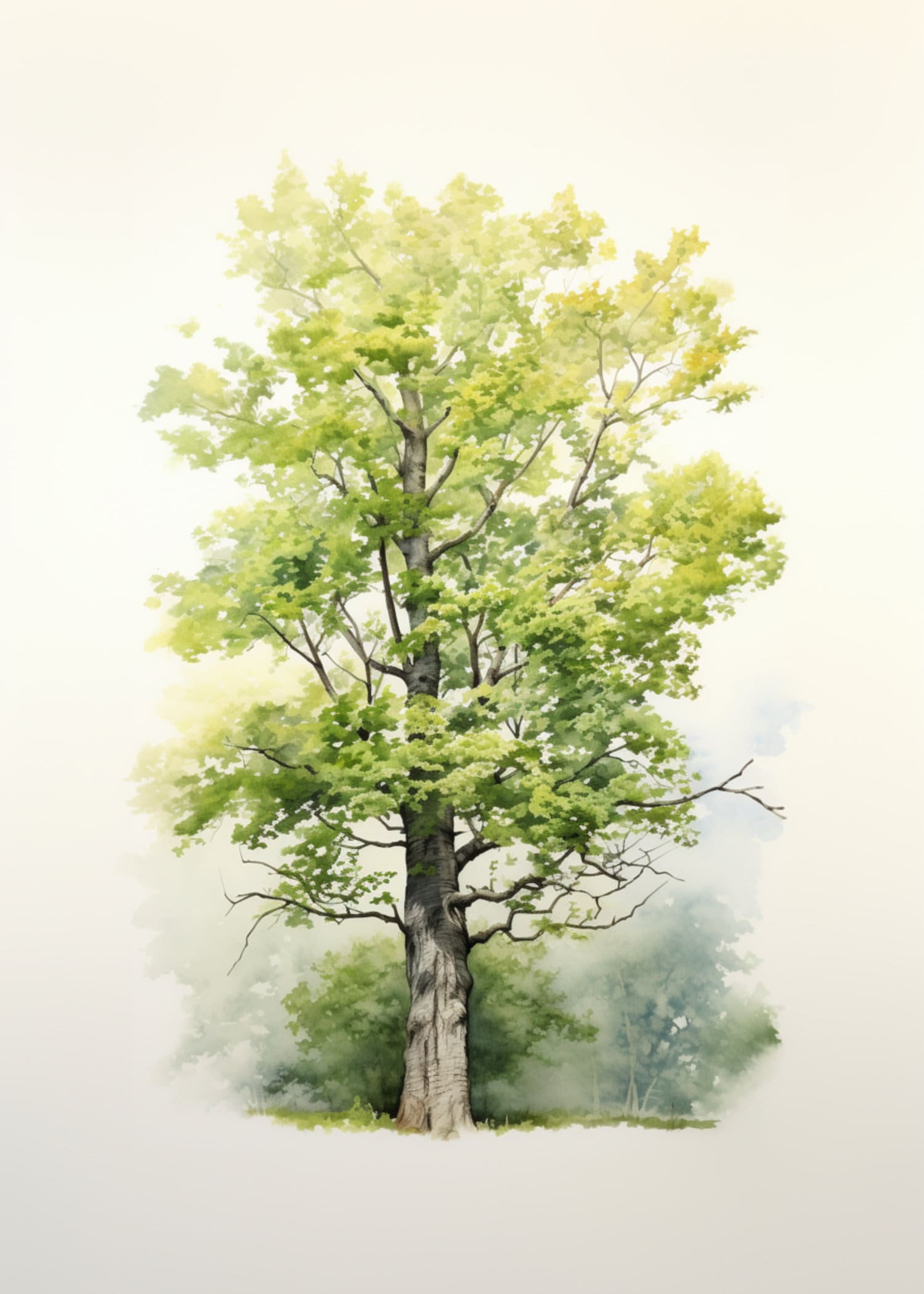 Watercolor Sycamore Tree| Wall Art | Digital Download - Etsy