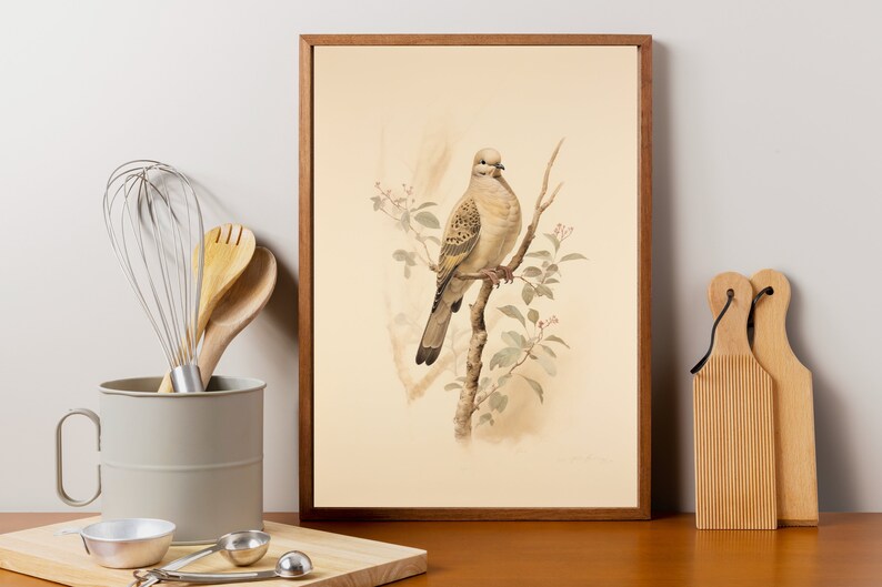 Turtle Dove Art | Dove Oil Painting | Farmhouse Bird Digital Print ...
