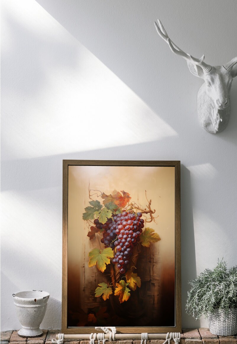 Vintage Grape Painting Wall Art Digital Download - Etsy