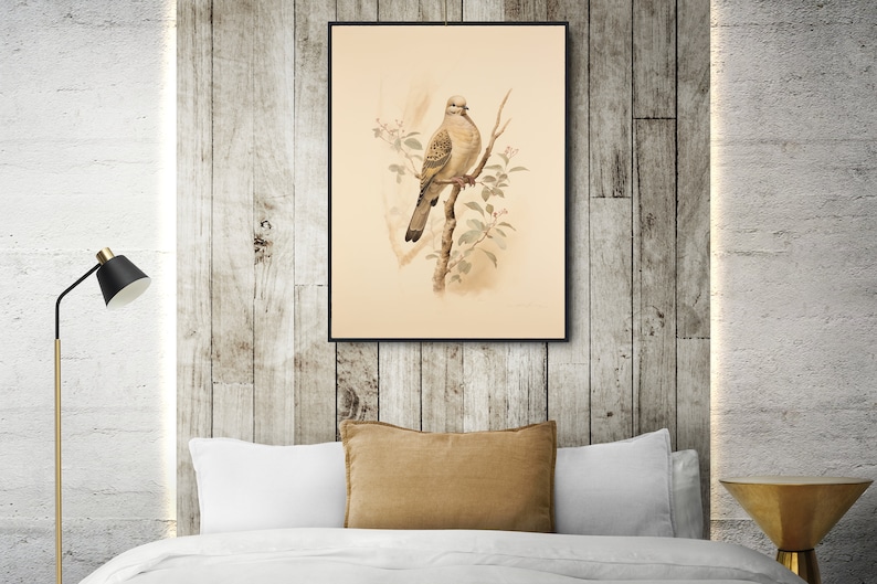Turtle Dove Art | Dove Oil Painting | Farmhouse Bird Digital Print ...