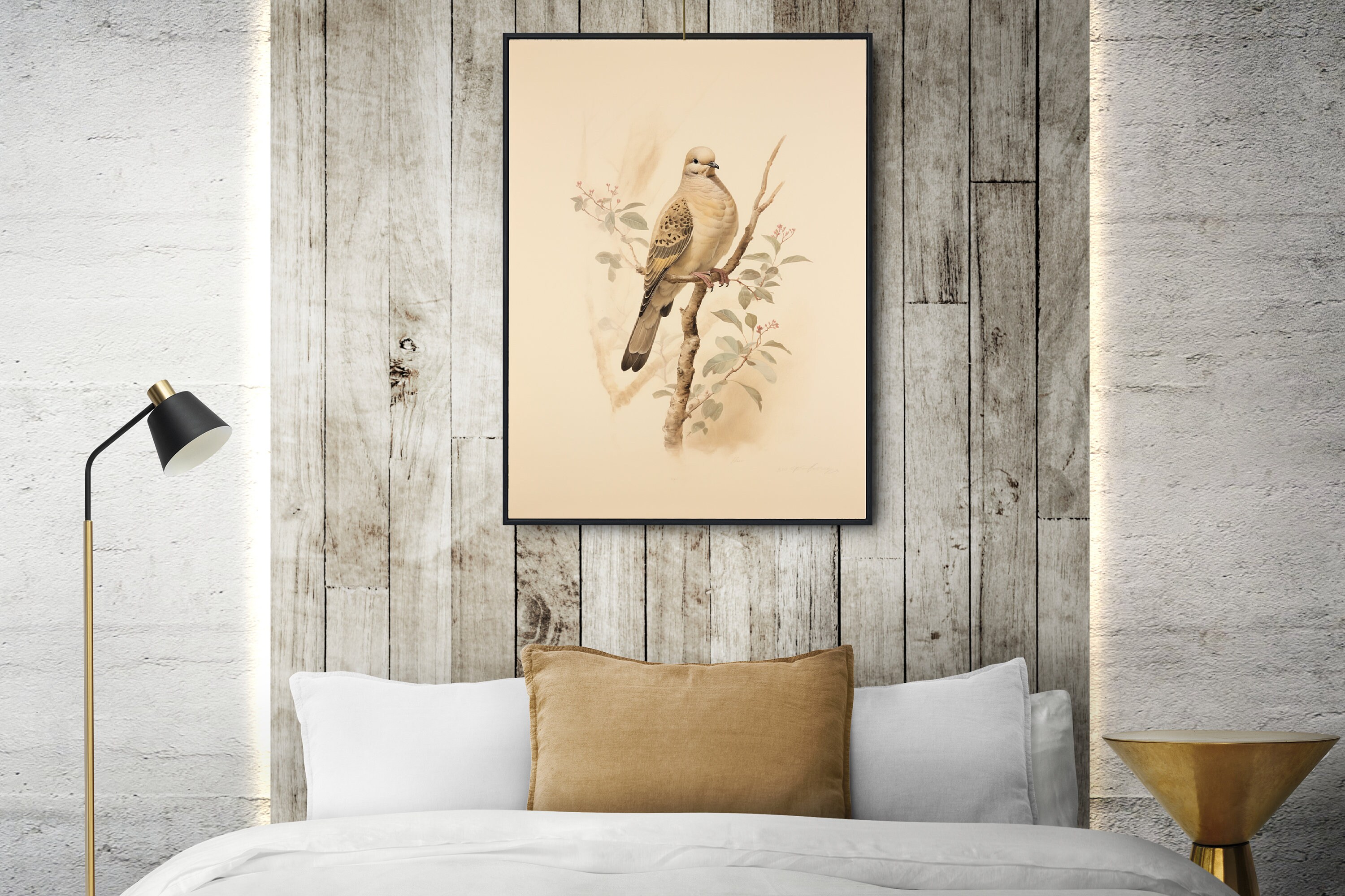 Turtle Dove Art | Dove Oil Painting | Farmhouse Bird Digital Print ...